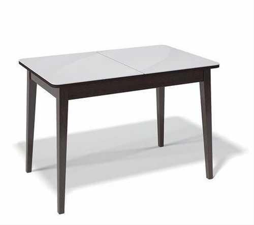 Обеденный стол kenner 1100М венге/стекло белое гля