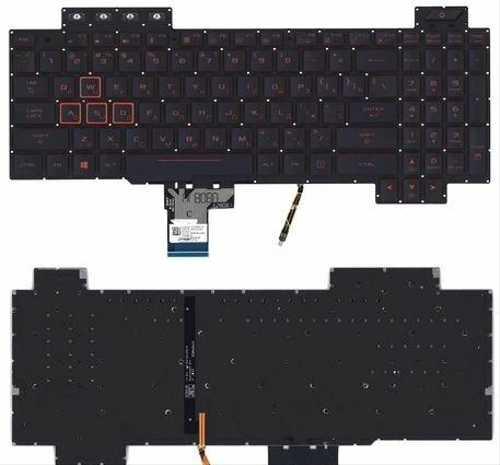 Клавиатура для Asus Gaming FX504 черная с красной