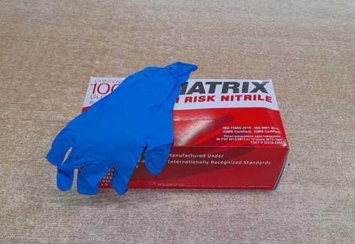 Перчатки нитриловые Matrix High Risk L, синие, 50