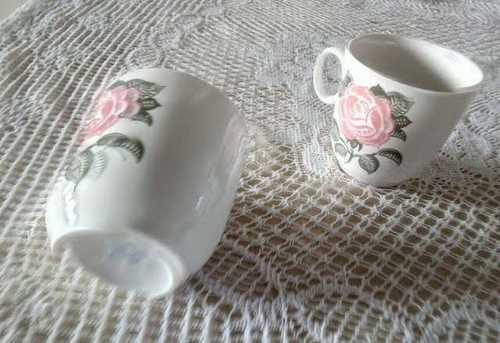 2 Кофейные кружки лфз с розами, СССР