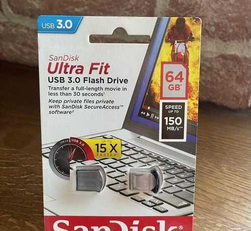 Новые, запечатанные SanDisk Ultra USB 3.0 64/128Gb