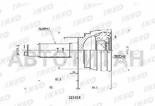 ШРУС внешний 23/19 daewoo tico (KLY3 ) 0.8 (35 kW