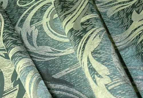 Ткань портьерная жаккардовый блэкаут зеленый