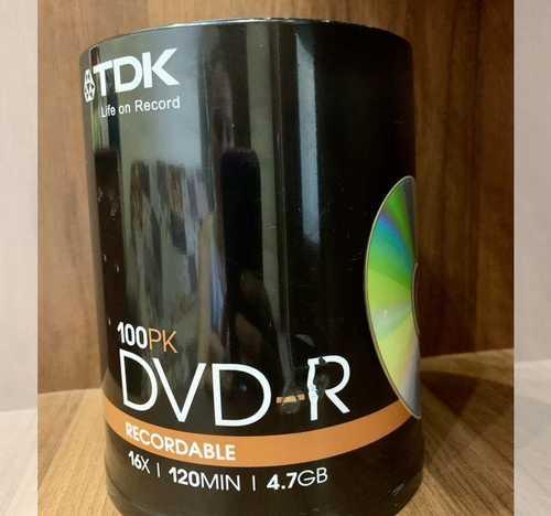 Диски TDK dvd r, 16 x, 4,7 gb, 120 min, 100шт