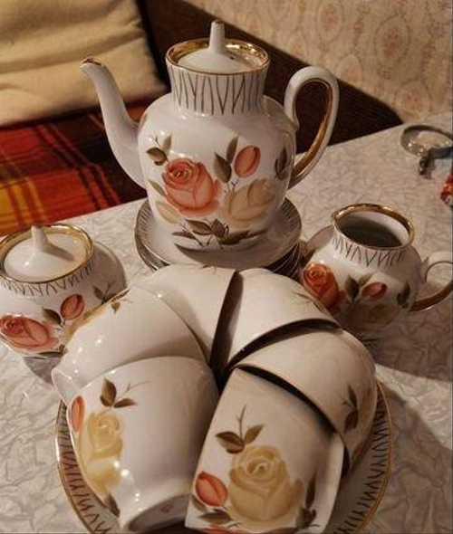 Чайный сервиз винтаж лфз "Букет чайных роз"