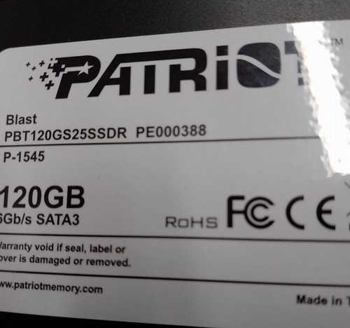 SSD 120 Gb Patriot Blast