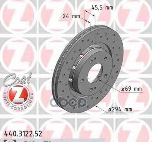 Zimmermann 440312252 диск тормозной Sport перед