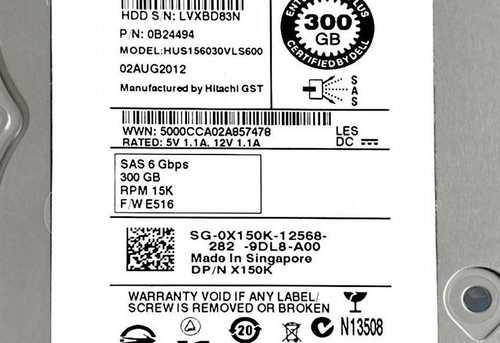 Жесткий диск Dell 0X150K 300Gb SAS 3,5" HDD