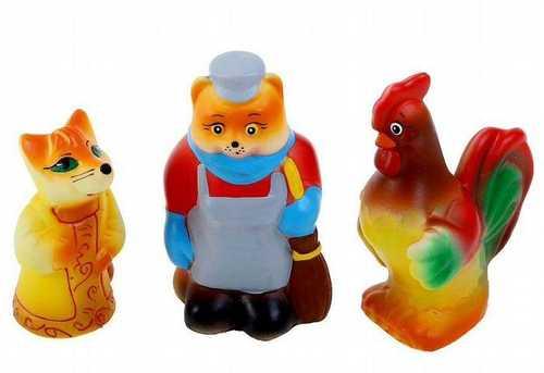 Набор резиновых игрушек «Кот, лиса и петух»