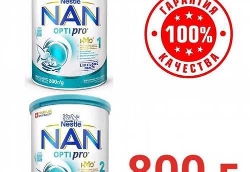 Детская смесь Nan Optipro 1 и 2, 800 грамм
