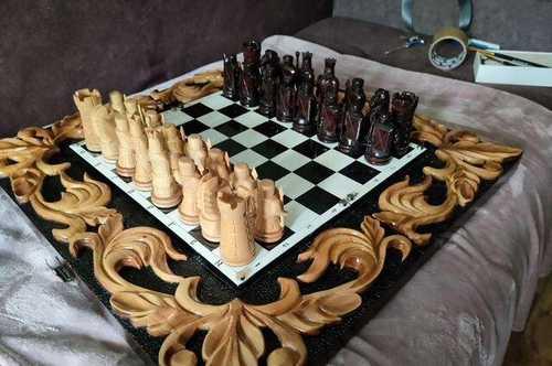 Шахматы нарды-рыцари ручной работы