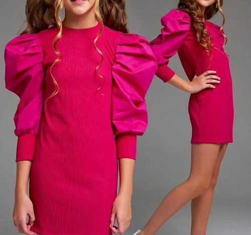 Платье для девочки яркое розовое