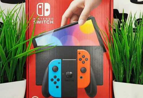 Nintendo Switch Oled Сине/Красный Япония Новый