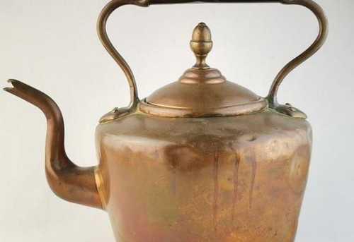 Чайник медь Англия 1900 годы кухня дом очаг