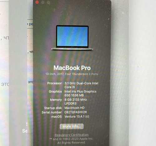 Macbook Pro 13 2017 512GB