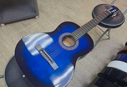 Гитара классическая синяя с нейлоновыми струнами