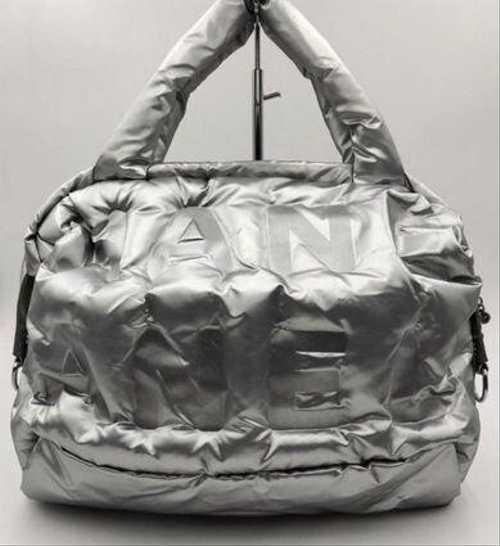 Болоньевая сумка серебро