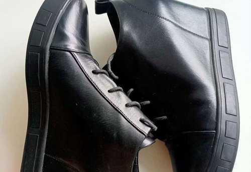 Ботинки туфли женские платформа черные шнурки