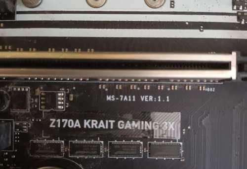 Материнская плата MSI Z170 krait gaming 3X