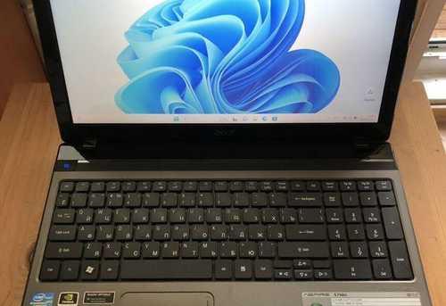 Ноутбук 15.6" Acer Aspire 5750G, 500 ГБ, Core i3, RAM 6 ГБ, GeForce GT 520M 1 ГБ