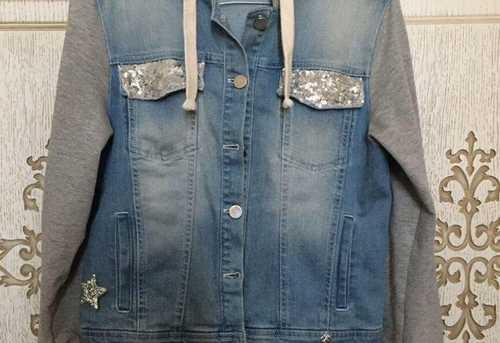 Куртка с паетками джинсовая, Италия, рост164-1