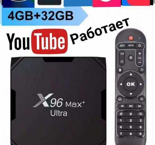 SMART tv приставка x96 YouTube работает