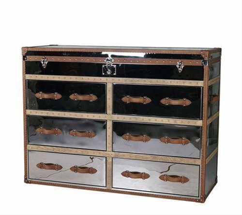 Тумба Entourage Polished Steel 6 Drawer