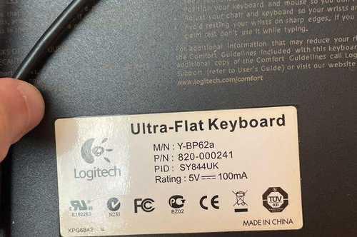 Клавиатура logitech ultra flat keyboard