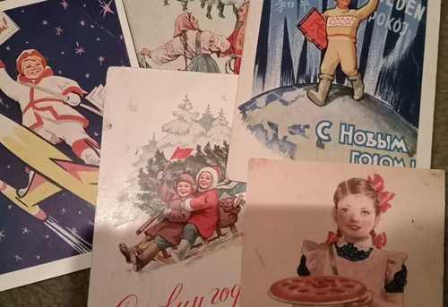 Новогодние открытки СССР 50 60 годов