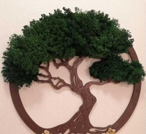 Картина дерево жизни из мха