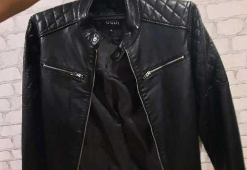Кожаная куртка мужская чёрная Xl