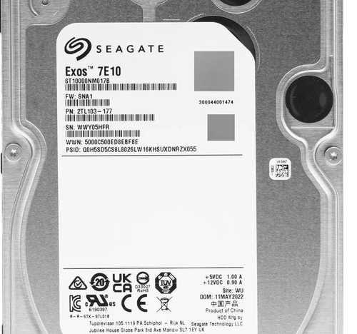 Жесткий диск Seagate Exos 7E10 ST10000NM017B, 10тб