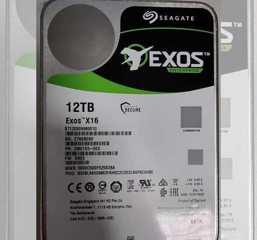 Жесткий диск Seagate Exos X16 12 тб ST12000NM001G