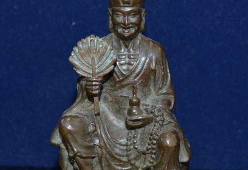 Статуэтка бронза патинированная буддийский монах с