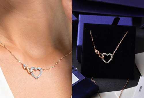 Подвеска Swarovski Infinity and Heart кулон