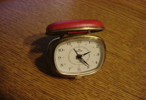Дорожные старые часы с будильником Maruman