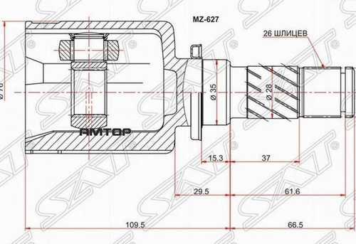 SAT MZ-627 Шрус внутренний LH mazda 3 BK 04- AT