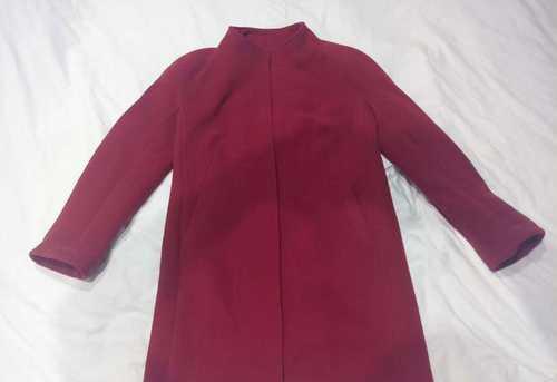 Пальто женское драповое теплое без застежек