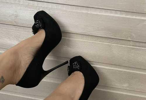 Туфли женские 35 36 размер натуральная замша