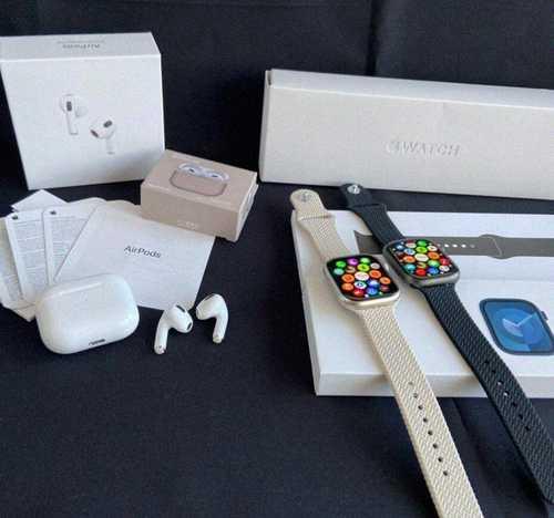 Смарт часы Apple Watch 9 46mm   AirPods 3 Lux