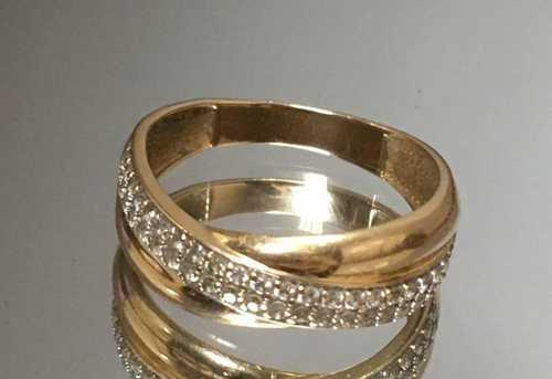 Золотое кольцо с фианитами(п87)