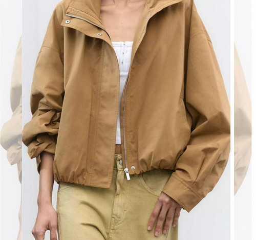 Укороченный тренч бомбер Zara