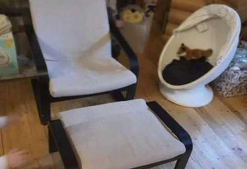 Супер кресло качалка Поэнг и банкетка табурет IKEA