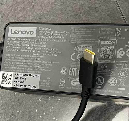 Зарядка для ноутбука lenovo 65w type c