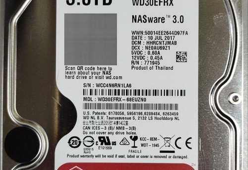 Жесткий диск 3Тб WD Red WD30efrx