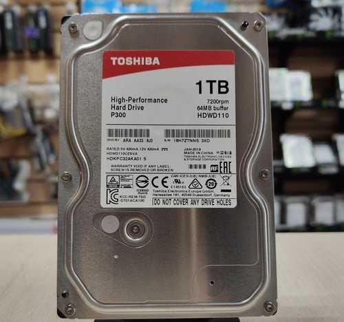 Жесткий диск 1 Тб/3.5"/7200/Toshiba/P300