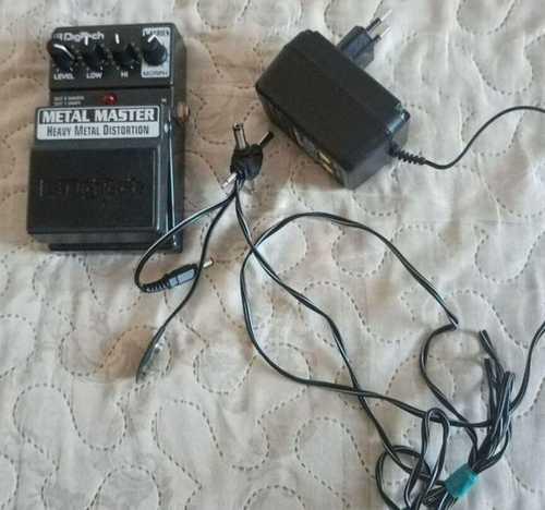 Педаль distortion digitech metal master + адаптер