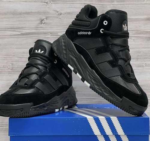 Кроссовки зимние Adidas Niteball Hi “Black” 36-46