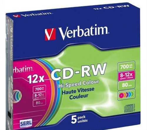 Verbatim Диски CD-RW Verbatim 700Mb 12x SlimCase 5