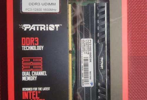 Оперативная память Patriot ddr3 16gb(кит 2х8 гб)